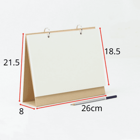 Blank flash card notepad with loose-leaf binder ring and 30 standing ...