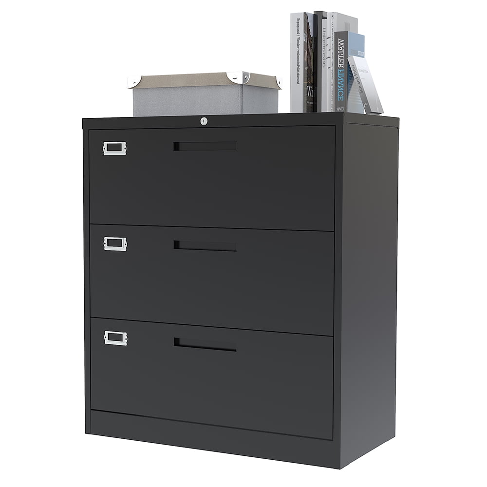 BMTBUY 3 Drawer Metal Lateral File Cabinet with Lock, Steel Office ...