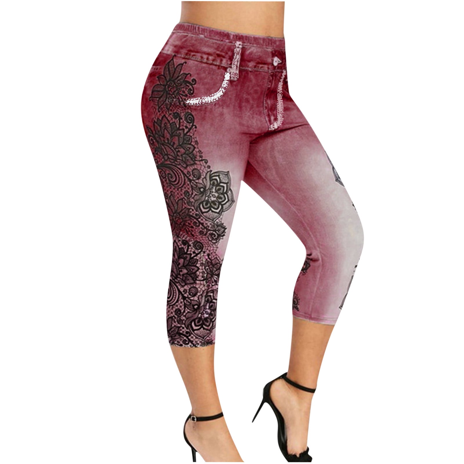 Owordtank Capris for Women Plus Size High Waisted - Walmart.com