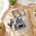 Grey 27in Indoor Cat Tree for Large Adult Cats Modern Activity Tower ...