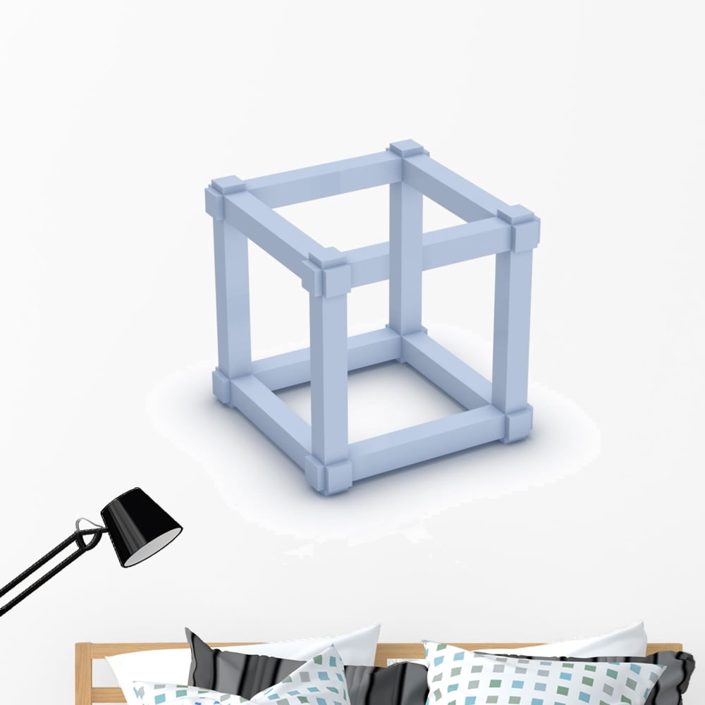 Escher Cube Wall Decal by Wallmonkeys Peel and Stick Graphic (48 in W x ...