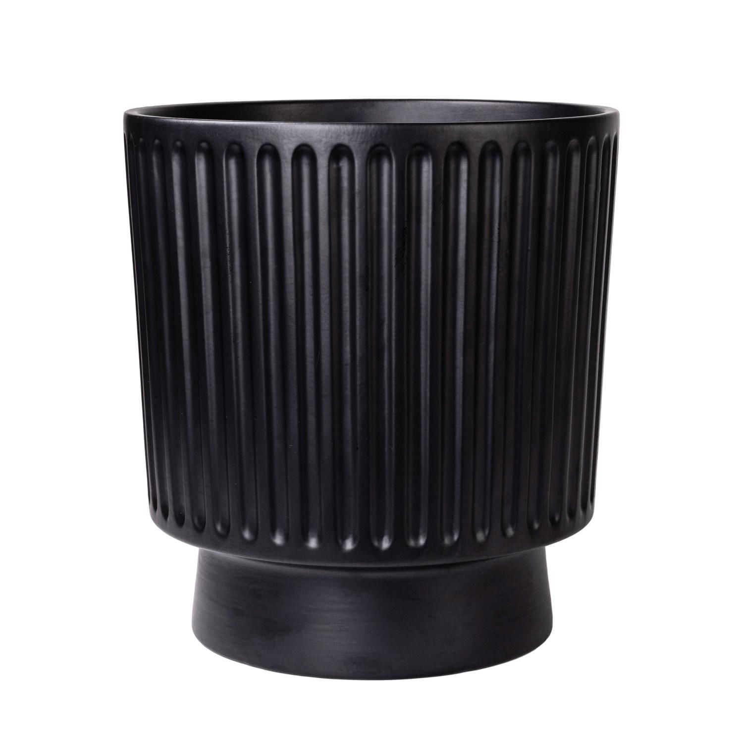 Click here for Hometrends 10 Ceramic Round Striped Planter Pot-Bl... prices