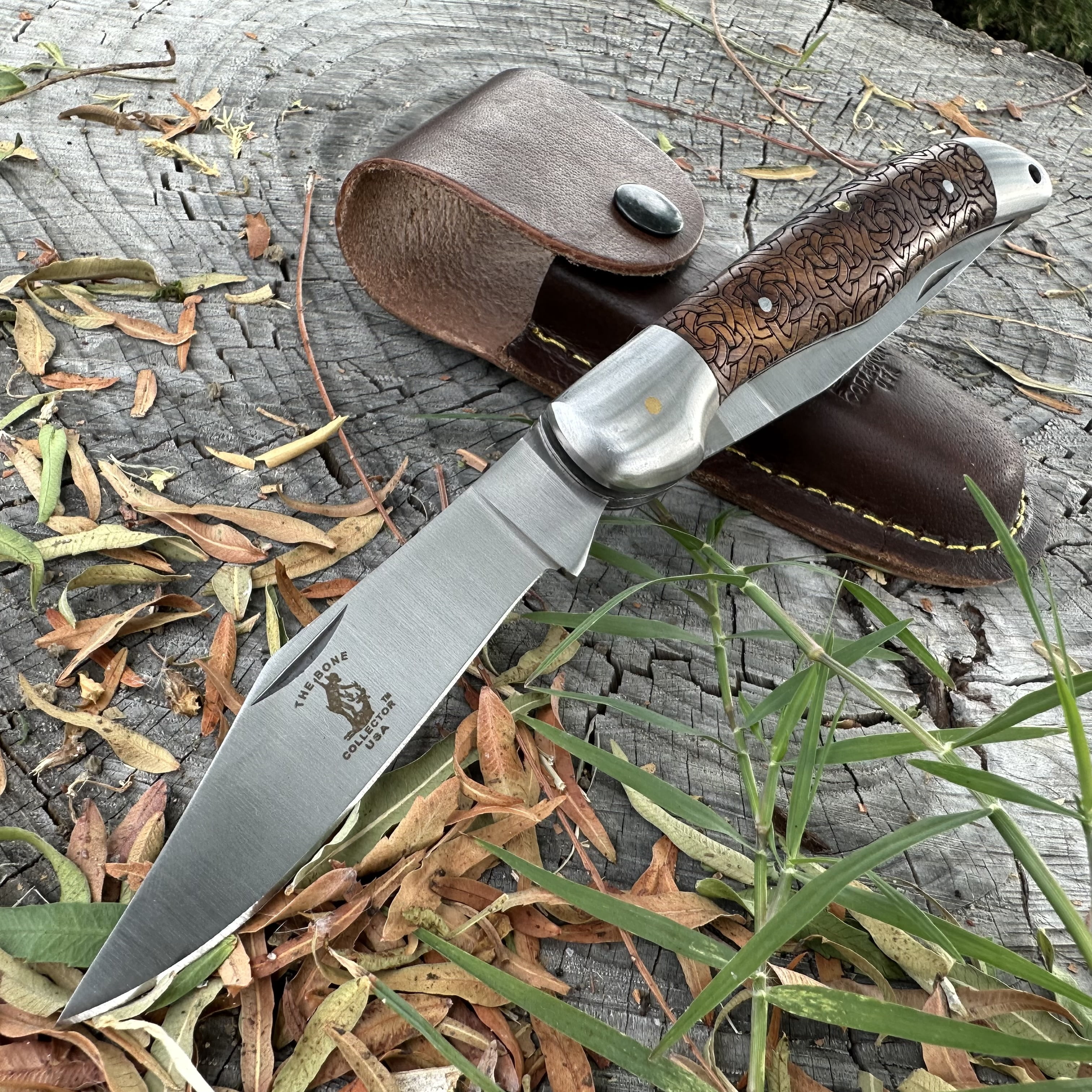 8 Hand Made Bone Handle Folding Knife - Walmart.com