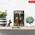1pc Metal Wall Sign, 8x12 Inches, Skeleton with Beer Design, Perfect ...