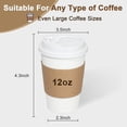 120 Pack 12 oz Disposable Paper Coffee Cups Set with Lids Sleeves and ...