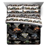Monster Jam Tracks Queen Bed Set - Kids Truck Comforter - Walmart.com