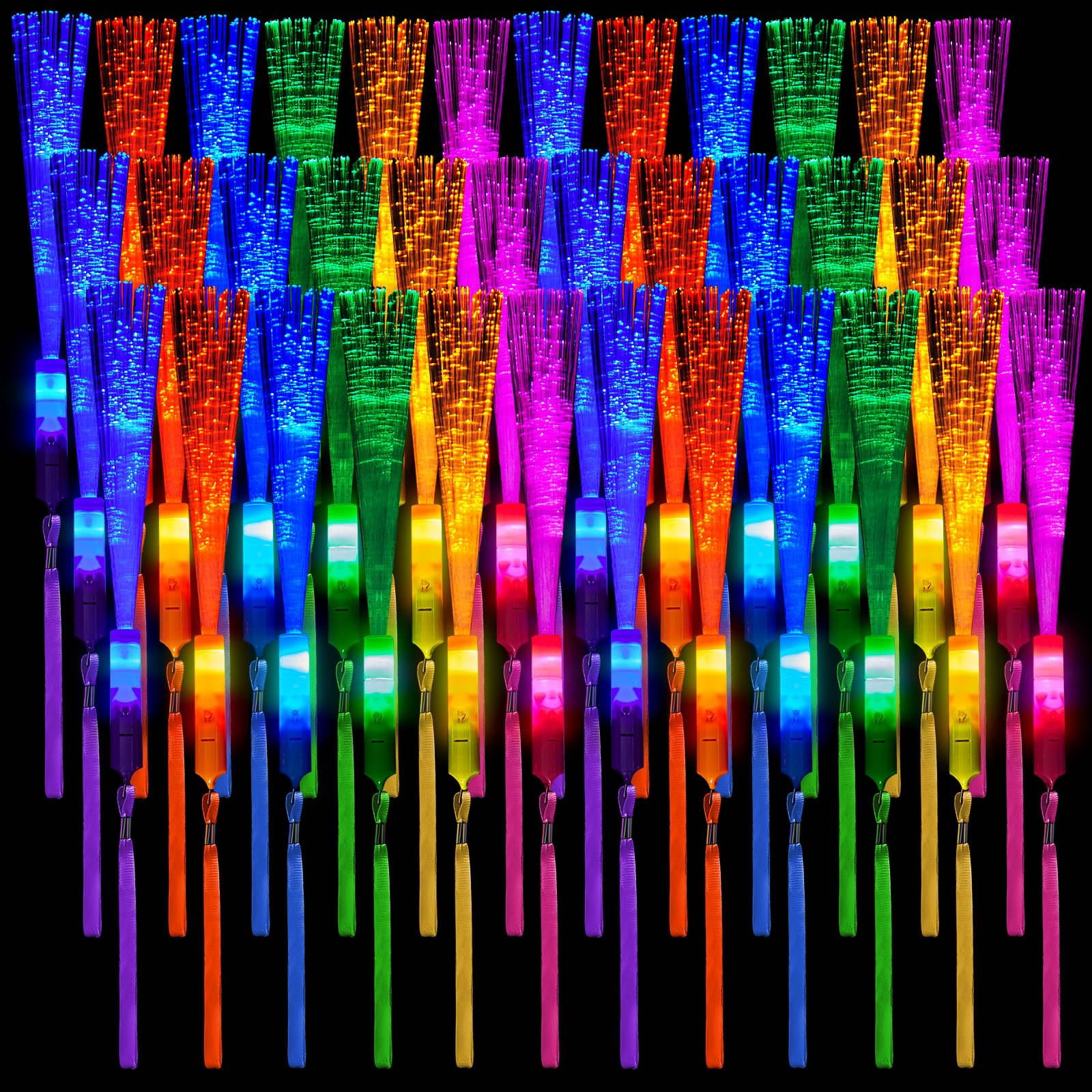 Varitas de fibra óptica con luz LED Zhanmai mejoradas, 24 piezas ...