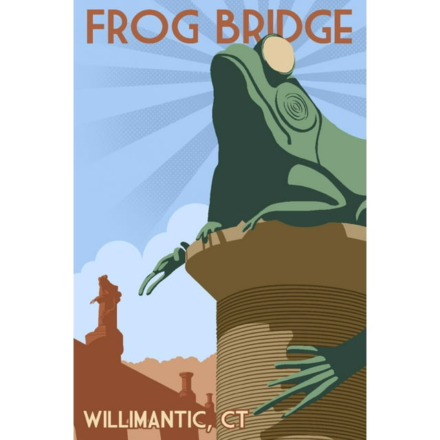 Willimantic, Connecticut, Frog Bridge (9x12 Wall Art Print, Home Decor ...