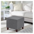 Simple British Style Cube Footstool, 16x16x16, Gray Ottoman foot rest ...