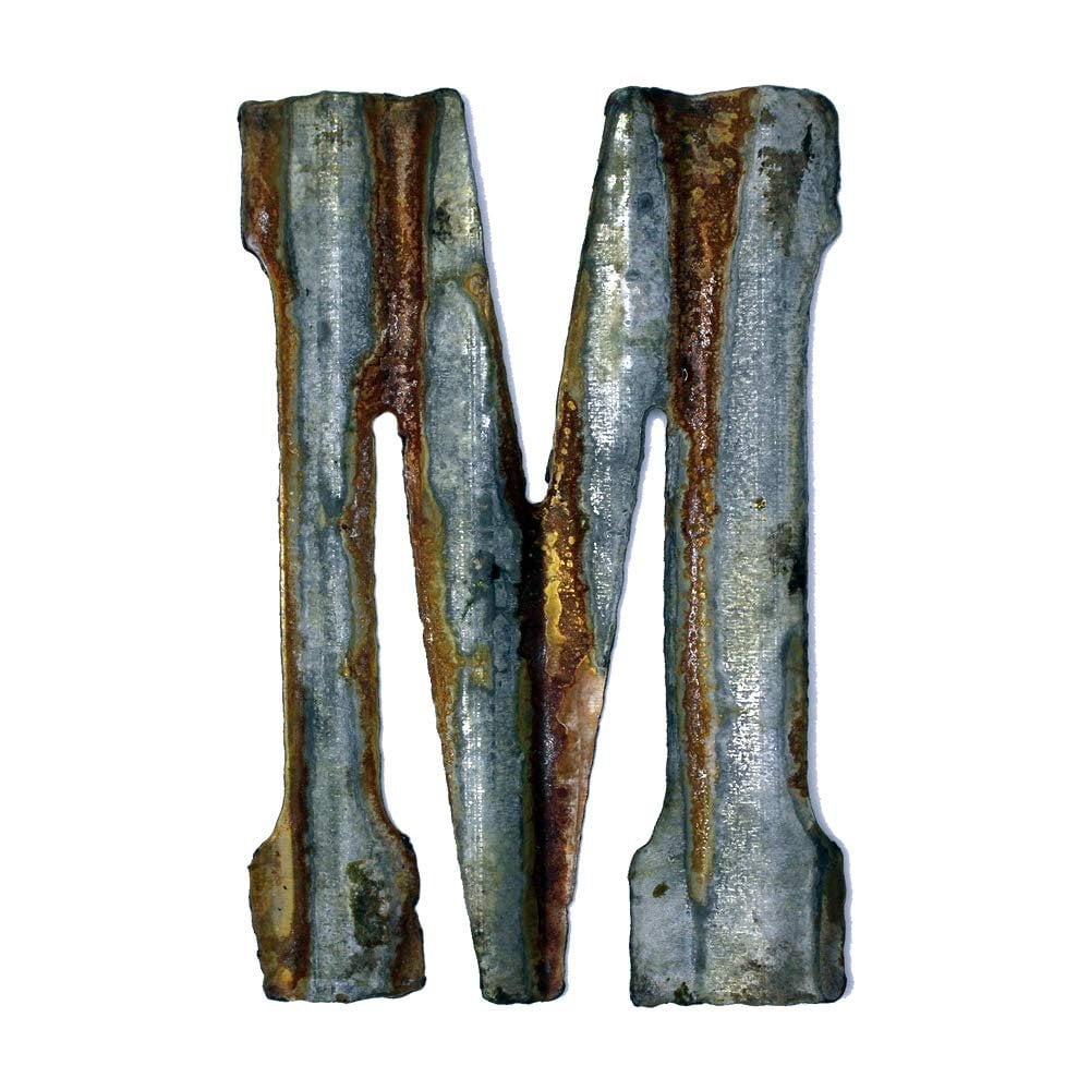 Custom Cut Decor 8'' Rusty Galvanized Corrugated Metal Letter -M ...