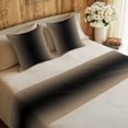 Bed Runner for Queen Size Bed, Beige Black Ombre 3 Pcs Bedding Runner ...