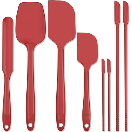 Forc Silicone Spatula Set of 8 include 4 Mini Spatulas, Heat Resistant ...