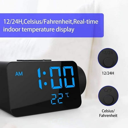 Dinohhi Ceiling Projection Clock Radio, FM Alarm Clock with Ceiling ...