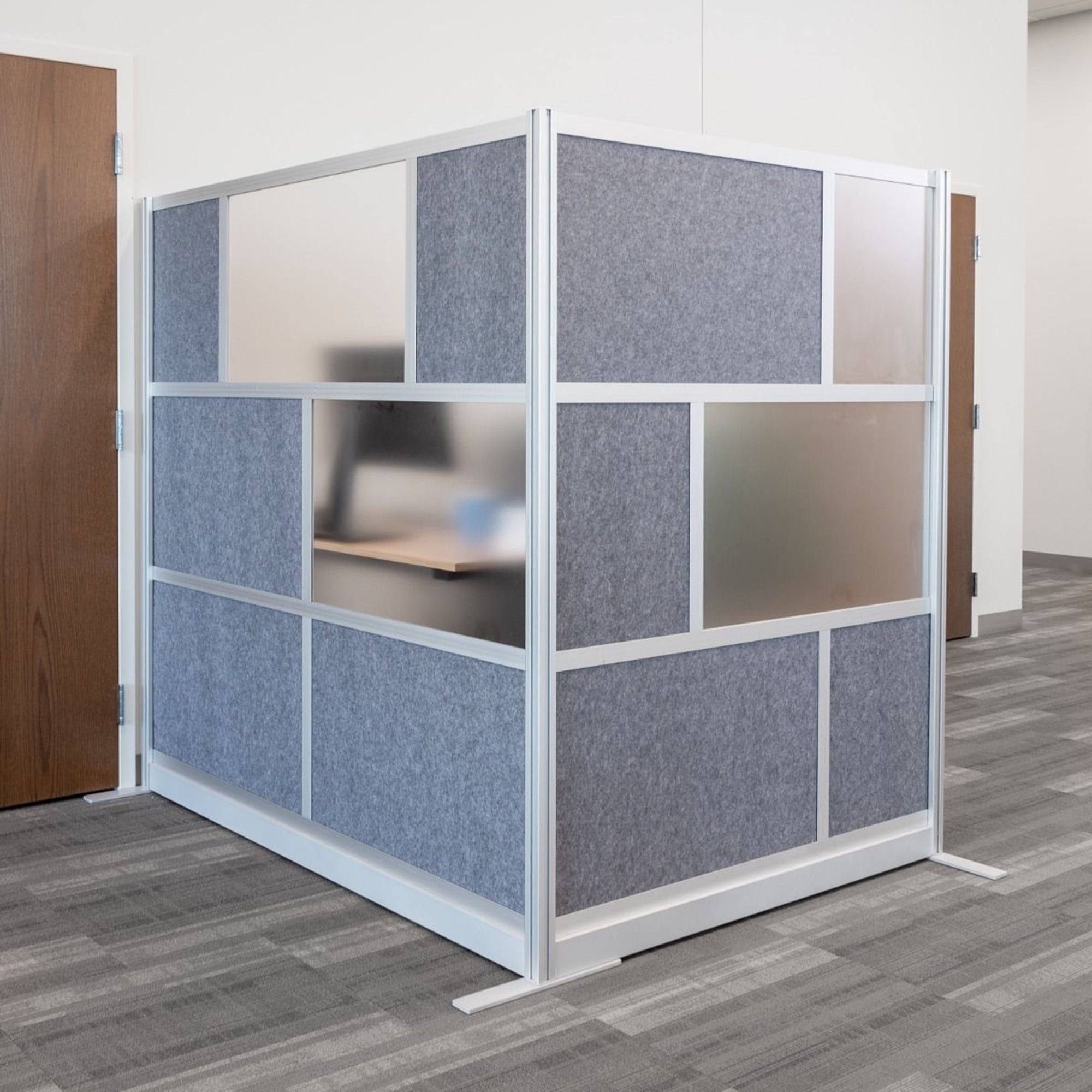 Luxor Freestanding Modular Room Divider Wall System with Built-in Cable ...