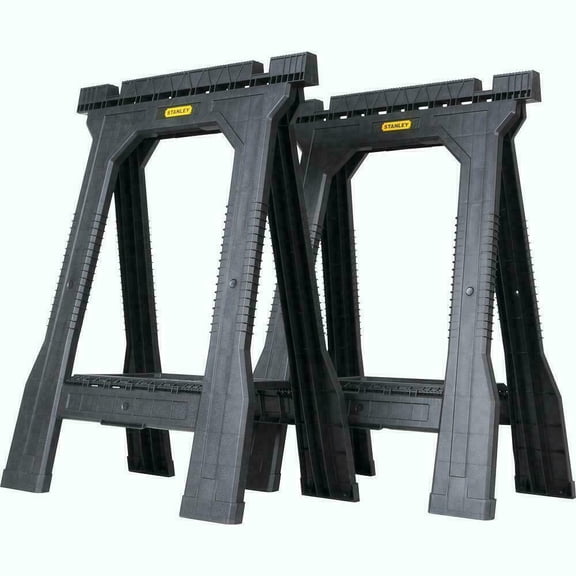 STANLEY® Portable Collapsible Plastic Folding Sawhorse Twin Pack ...