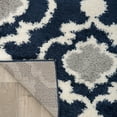 World Rug Gallery Cozy Moroccan Trellis Shag Area Rug - Navy 5'3" x 7'3 ...