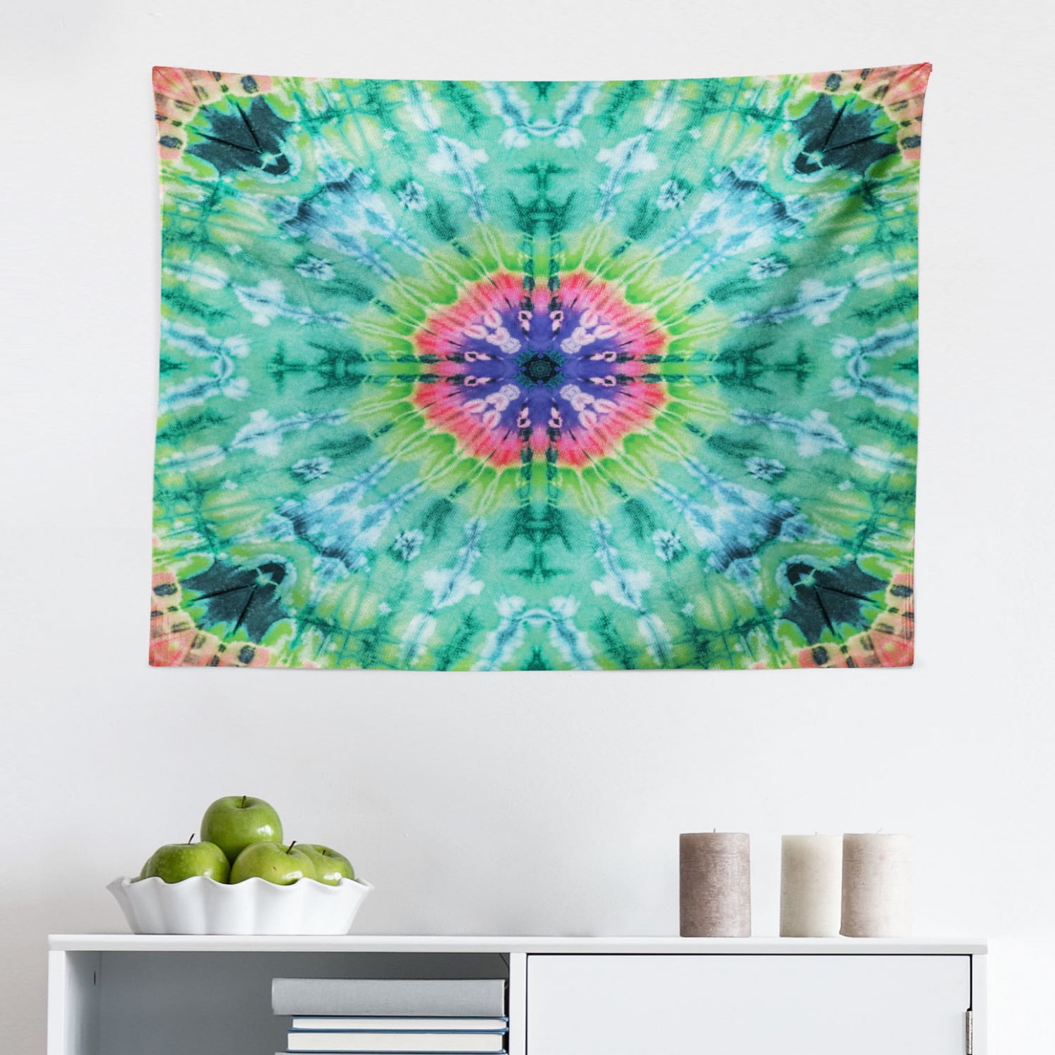 Galaxy Space Tapestry, Winged Cats Floating in Void Planets Celestial ...
