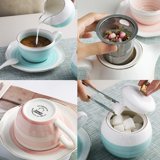 Sweejar Porcelain Tea Sets,8 oz Cups and Saucer Teaspoon Set of 4, with ...