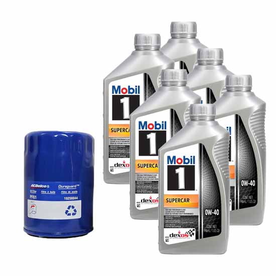 Mobil 1 Dexos R 0W40/AC Delco PF61E Filter Oil Change Kit, 6 qt ...