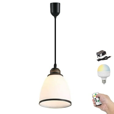 Kiven Battery Operated Modern Pendant Light with Remote, Timer ...
