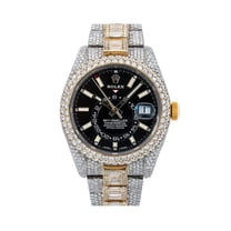 Pre-Owned Rolex Sky-Dweller 42MM 336239 Black Dial Fluted Bezel Black ...