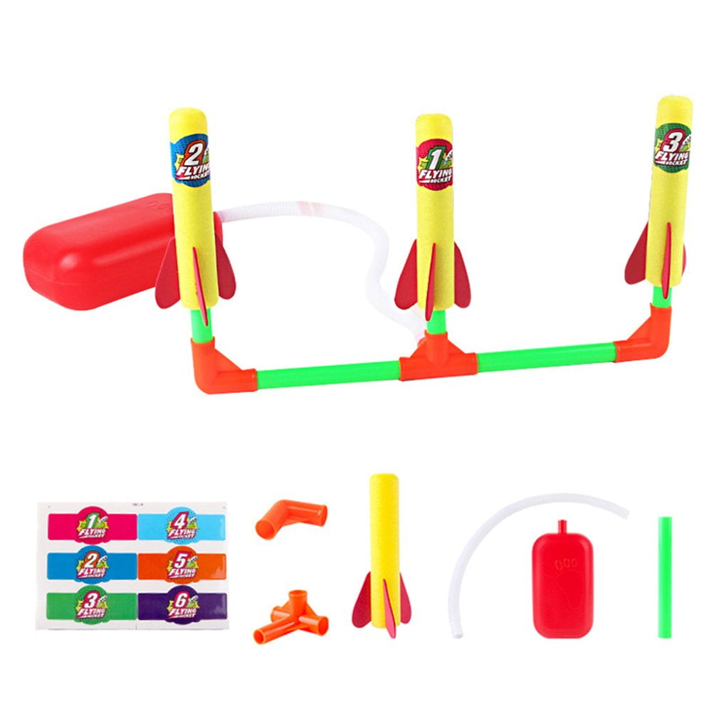 Kids-Gift Children's Pedal Air-powered Rocket Launcher Outdoor Sports ...