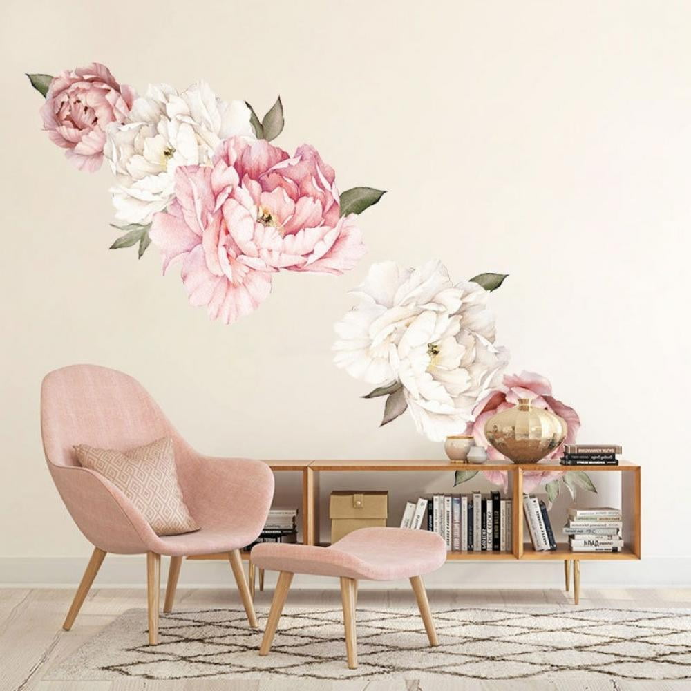 Large Self Adhesive Wallpaper Peony Wall Decal Floral Wall Decals ...