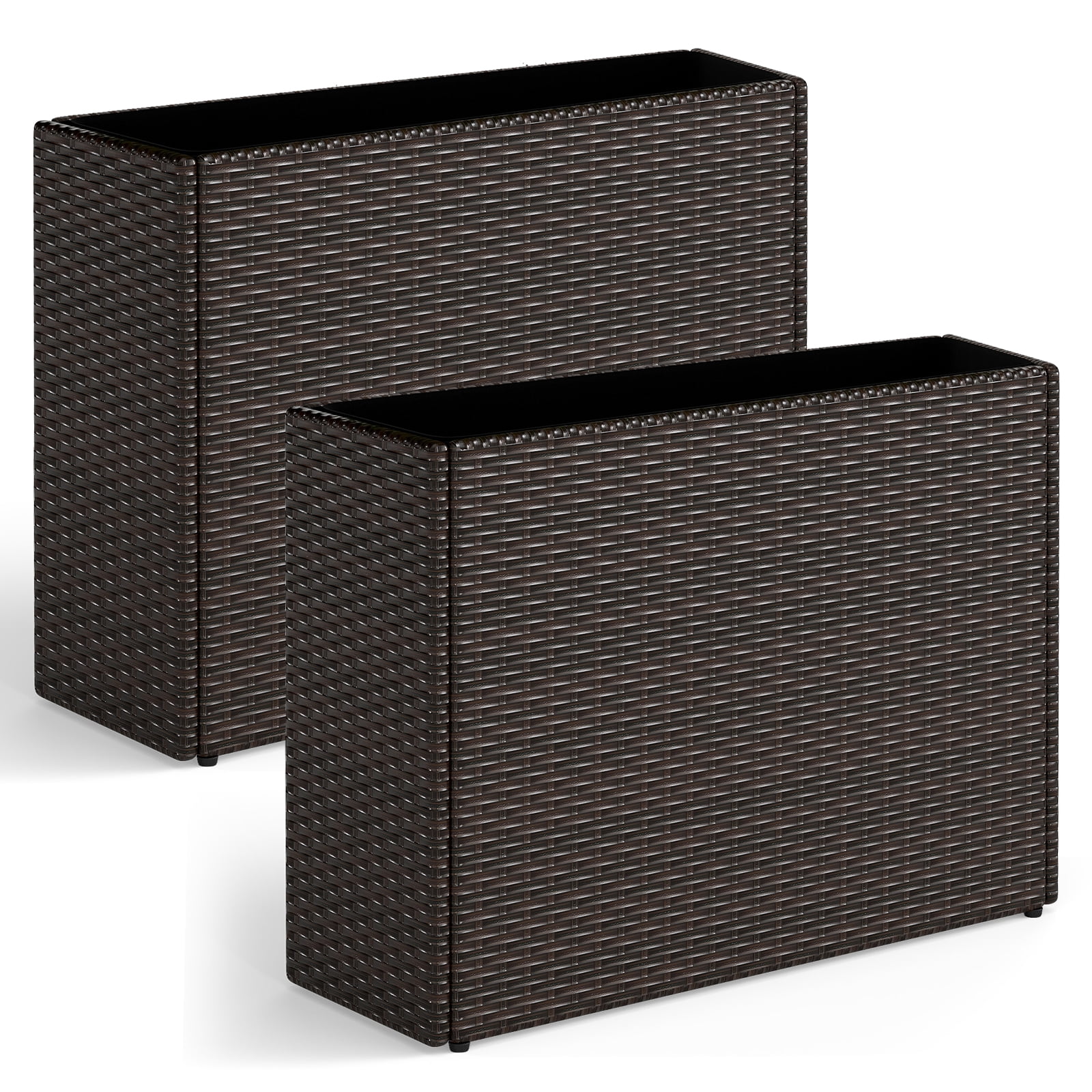 Click here for Costway 2 Pcs 24 Tall Pe Rattan Planter Box With R... prices