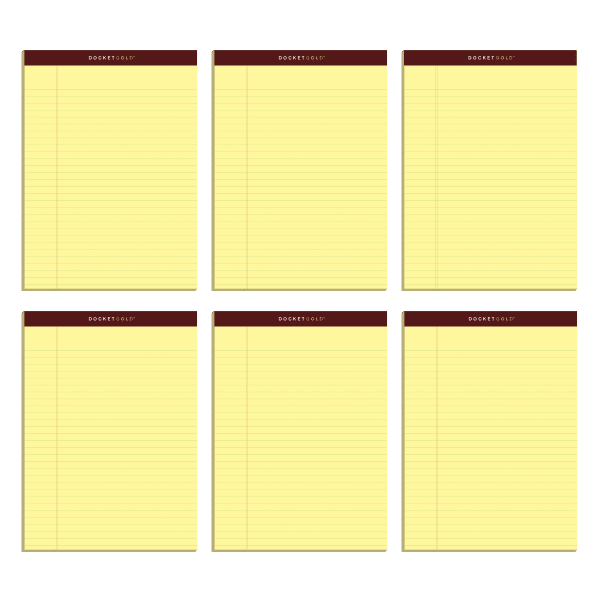 TOPS™ Docket Gold™ Premium Writing Pads, 8 1/2" x 11 3/4", Legal Ruled ...
