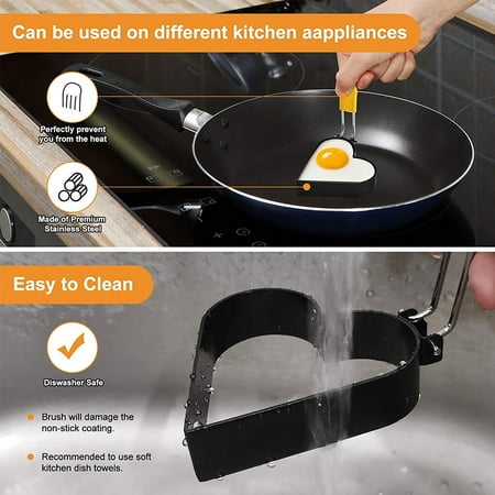 kurtrusly Egg Rings Stainless Steel Kitchen Mold Kitchen Egg Shapers ...