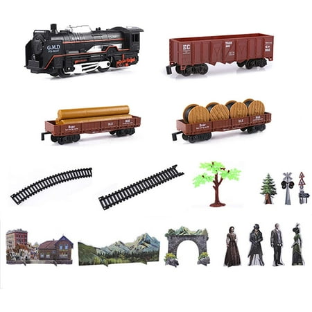 Electric Train Set Building Kit Retro Steam Locomotive Engine Model ...