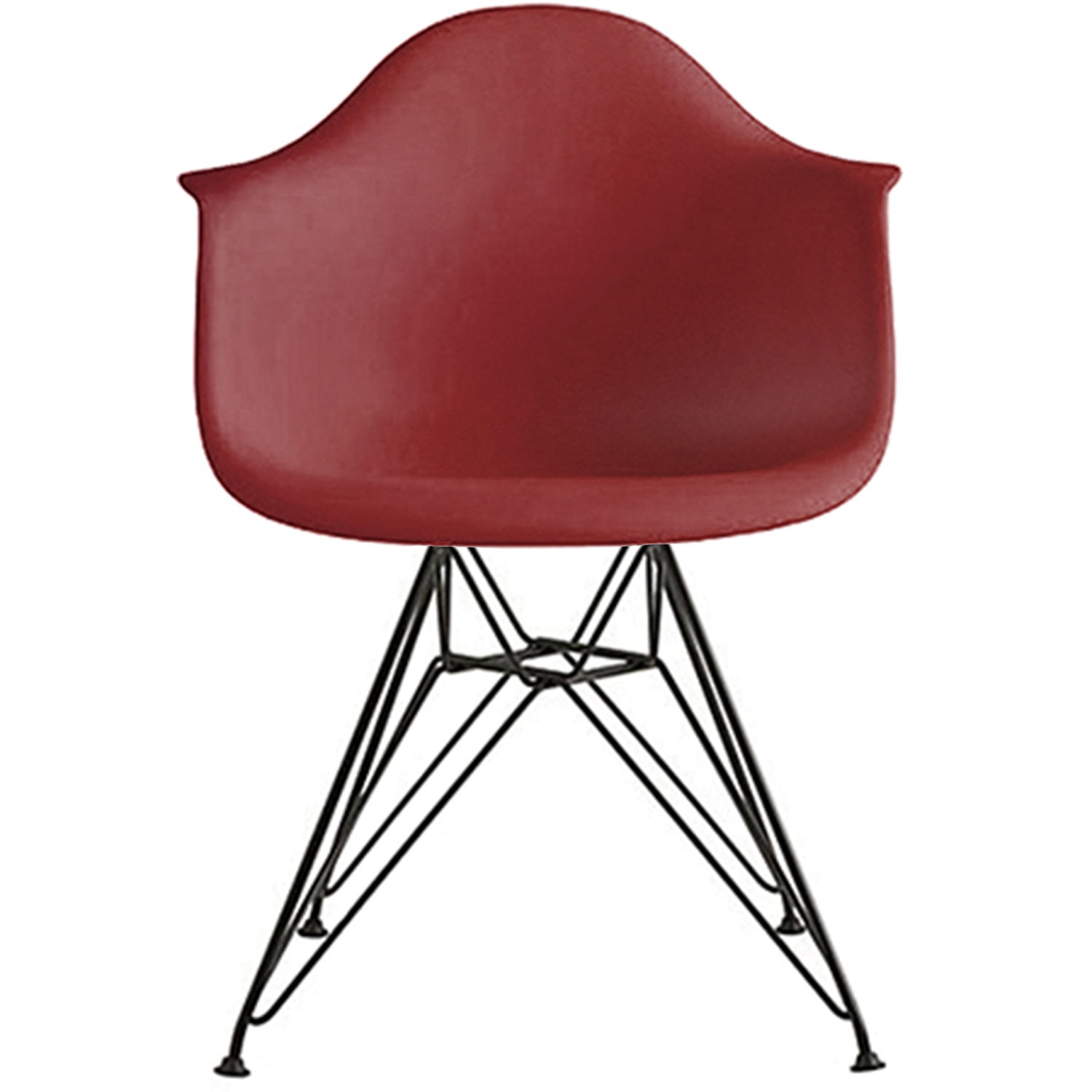 Homelala - Maroon - Modern Eames Style Armchair Dining Chair Black Wire ...