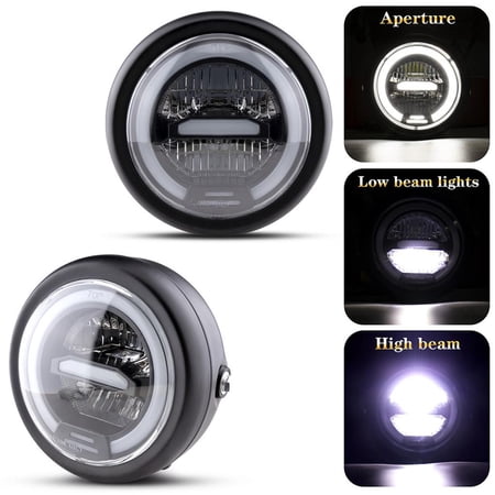 mmirethe 6.5 inch Motorcycle Round LED Headlight for High Beam Vintage ...
