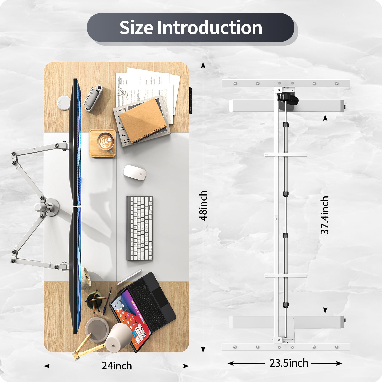 Buy Maidesite 48 inch Electric Standing Desk Adjustable Height, Stand ...