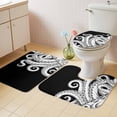Abstract Octopus Bathroom Rugs Set Vintage Gray White Octopus Touches ...
