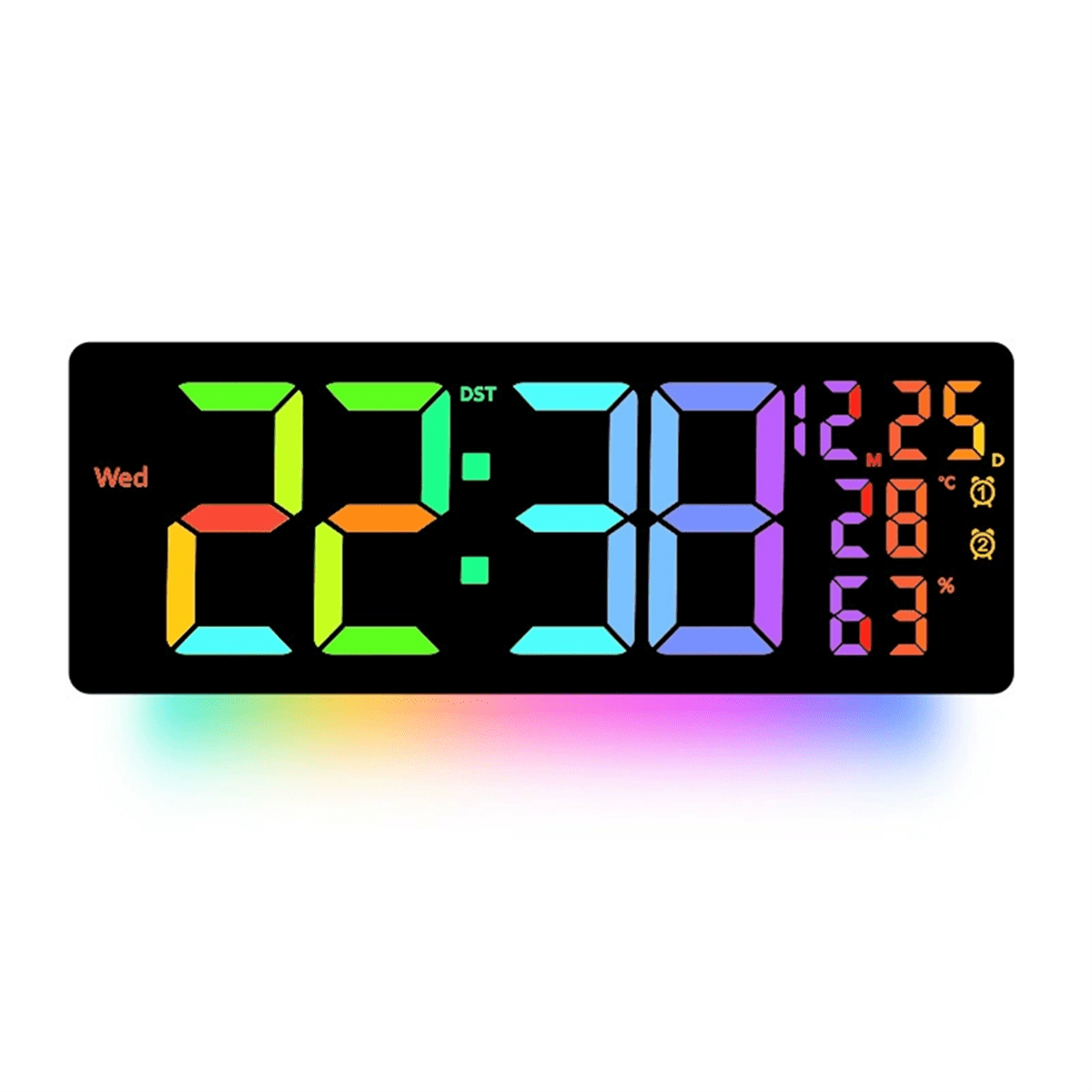 Click here for Unbranded Rgb Large Digital Wall Clock 8 Colors Mo... prices