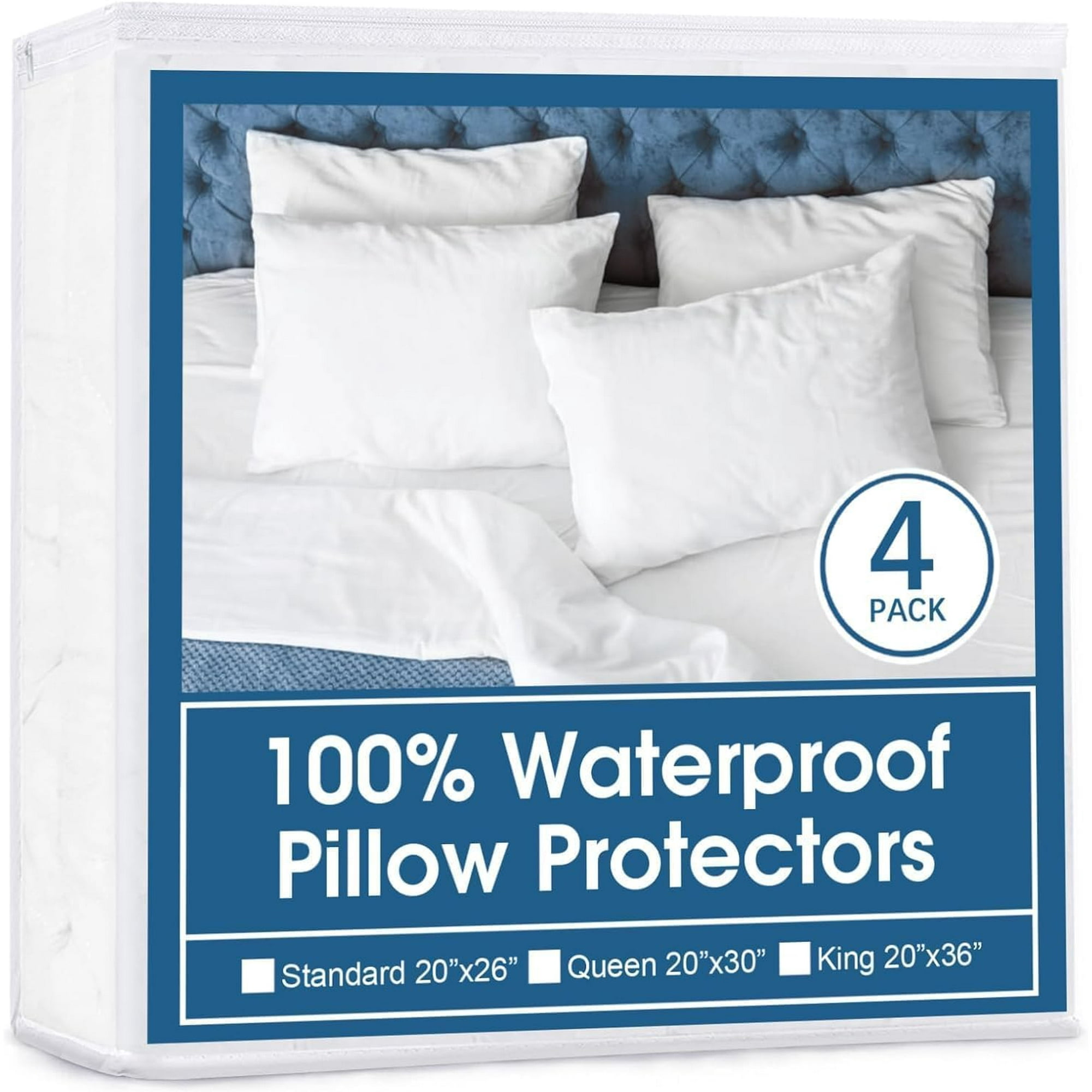 Click here for Fuzhong-4 Pack Waterproof Pillow Protectors Queen... prices