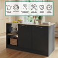 Kitchen Island with Storage, Large Prep & Serving Top, Double-Door ...