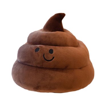 Cute Fluffy Plushy Pile of Poo Emoji Throw Pillow - Stuffed Plush Toy ...