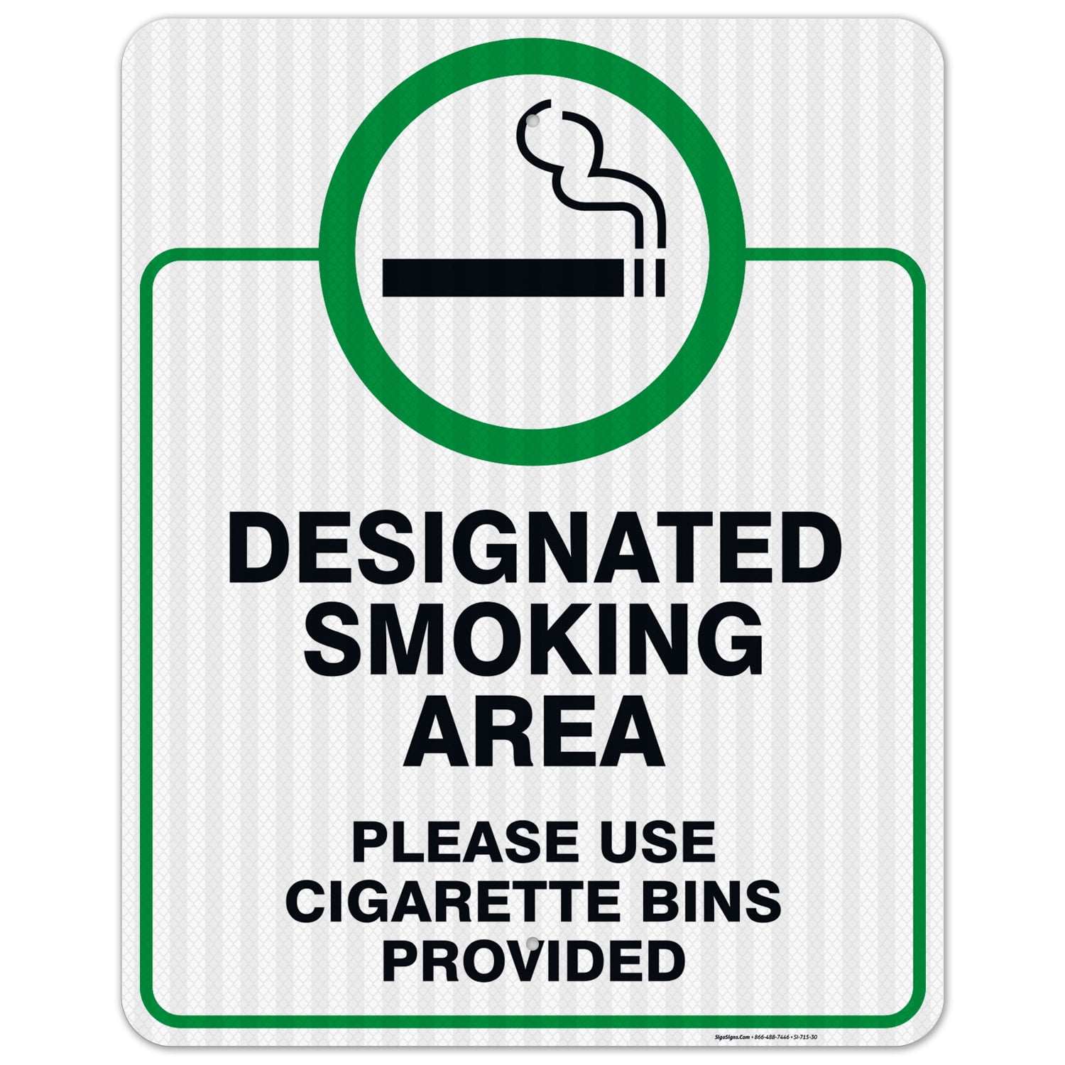 Designated Smoking Area Sign, Please Use Cigarette Bins Sign, - Walmart.com