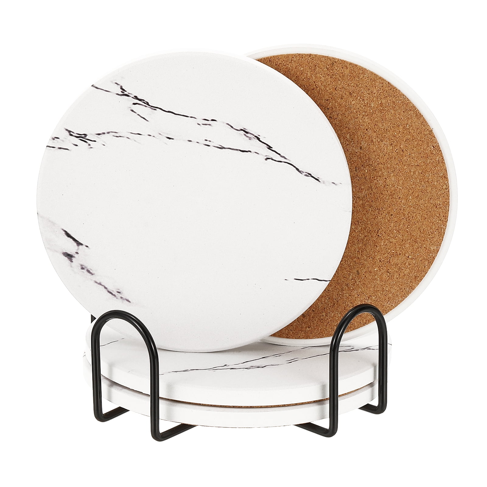 Click here for Uxcell Ceramic Stone Coasters  4pcs Cork Base Abso... prices