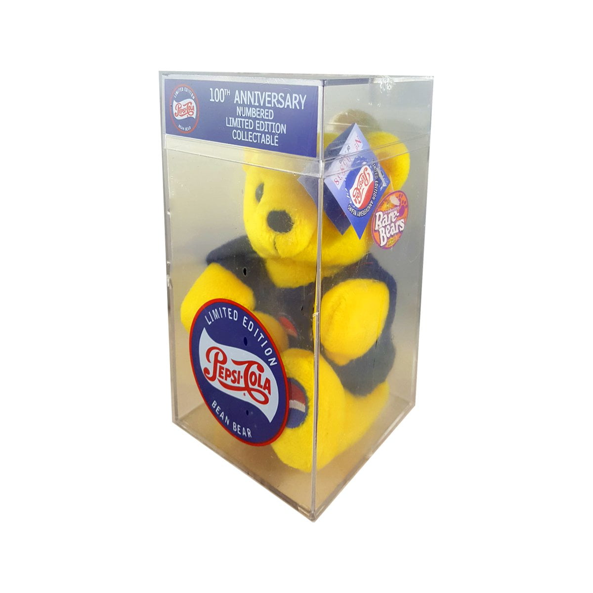 1999 PEPSI 100th Anniversary Bean Plush Yellow Bear in Case Limited ...