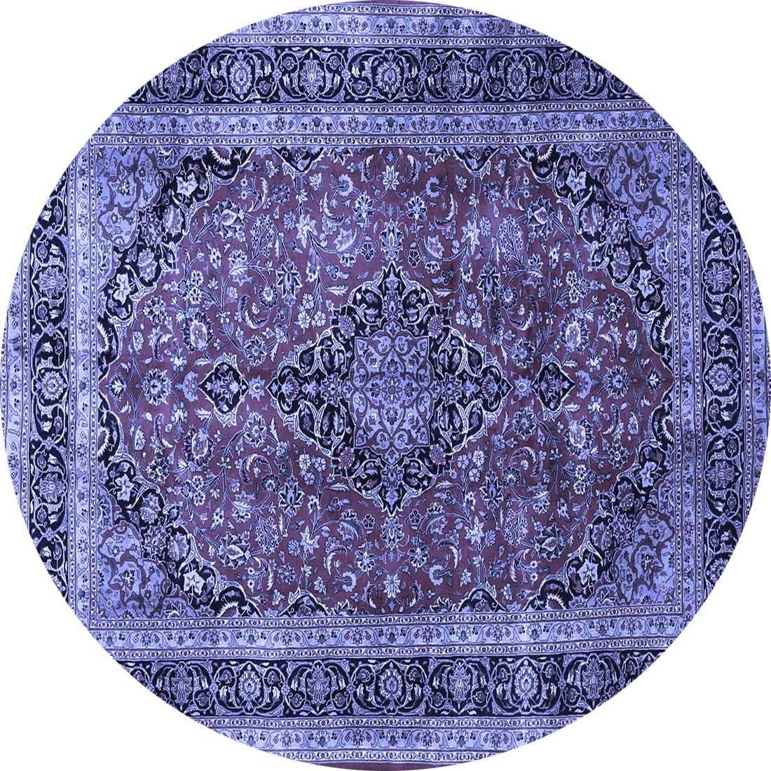 Ahgly Company Indoor Round Persian Blue Traditional Area Rugs, 6' Round ...