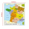 WCIC French Administrative Map French Series Wall Home Hanging Backdrop ...