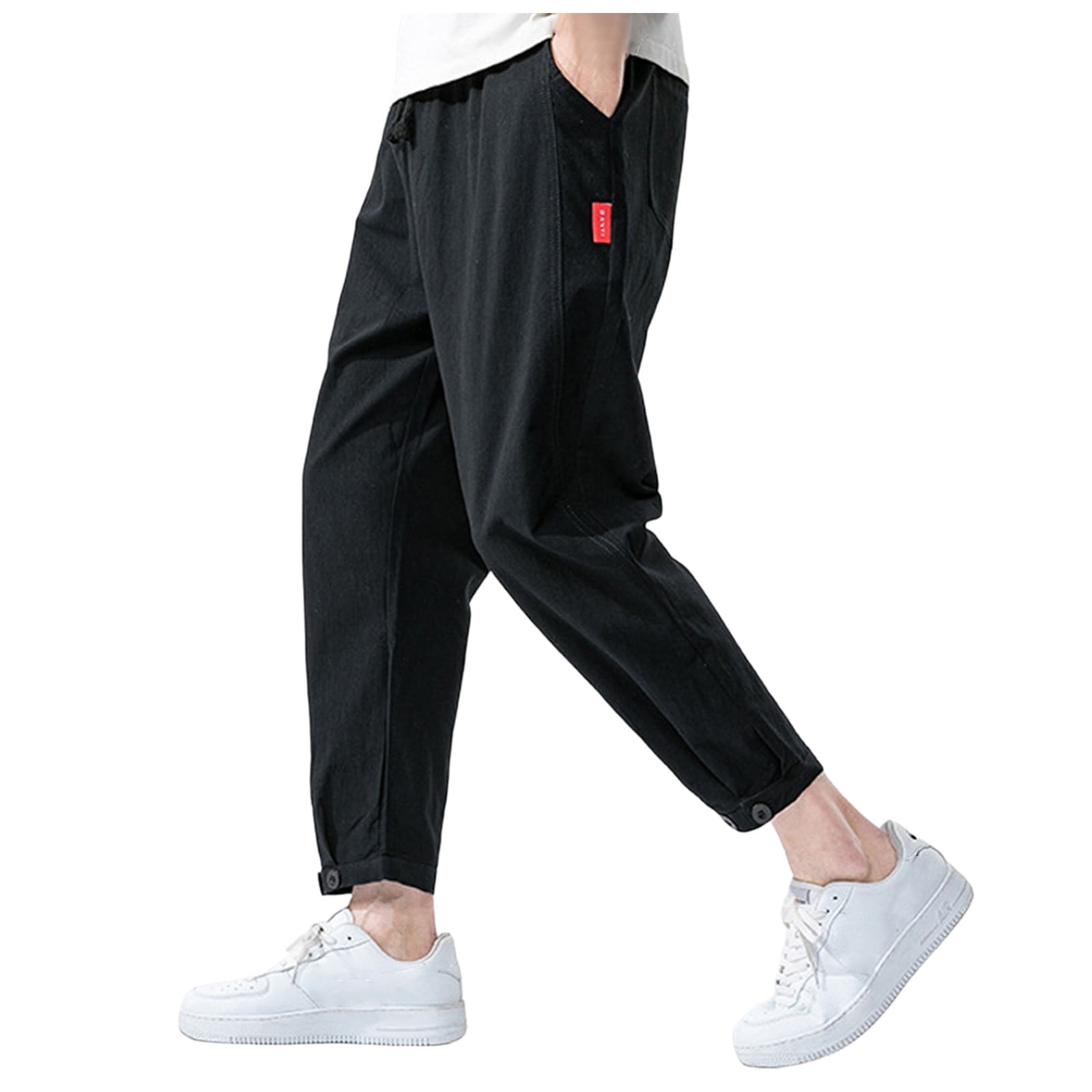 Click here for Shixiaoo Mens Straight Casual Trousers Loose Linen... prices