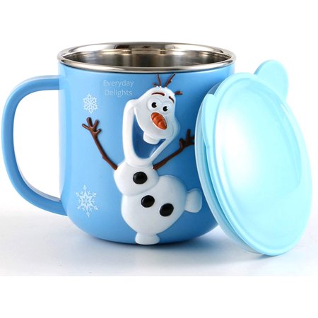 FFIY Frozen Olaf Blue Stainless Steel Insulated 3D Cup with Lid,250ml ...