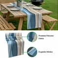 Blue Brown Table Runner 13x36 inch Wave Stripe Abstract Ombre Water ...