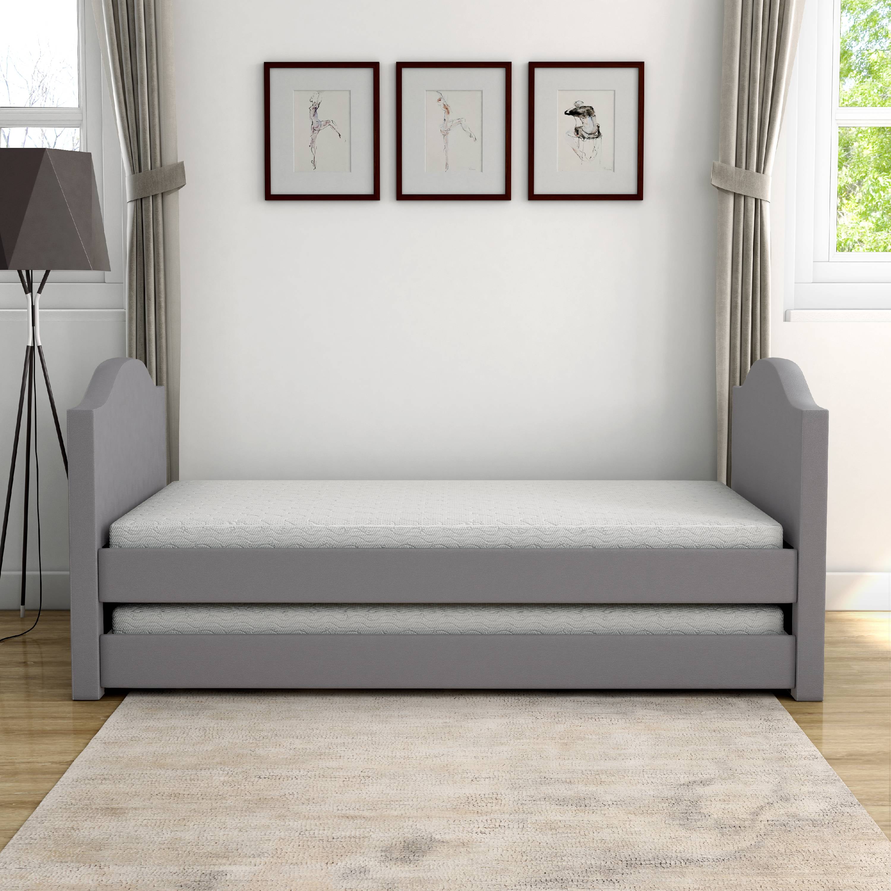 Boyd Sleep Messina Gray Upholstered Faux Leather Daybed with Trundle ...