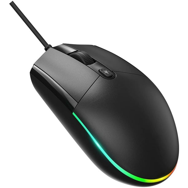 Wired Mouse, USB Computer Mouse with RGB Backlit, Silent Click, 1600 ...