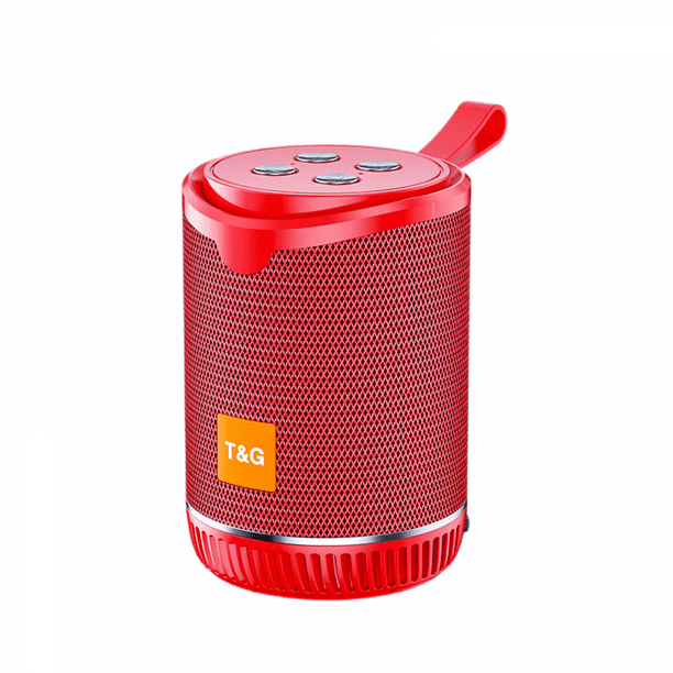 Red Mini Portable Bluetooth-compatiple Speaker with Radio TF AUX USB ...